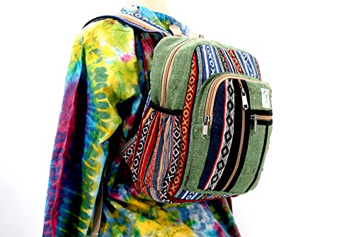 Unique Design100% Himalaya Hemp Backpack Small Backpack Hippie Backpack Festival Backpack Hiking and Tablet Backpack FAIR TRADE Handmade with Love.