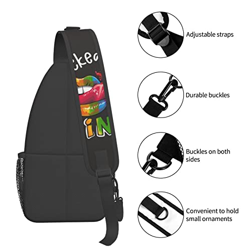 ROSIHODE Rainbow LGBT Pride Sling Backpack, Multipurpose Lgbt Crossbody Shoulder Bag Travel Hiking Daypack for Men Women