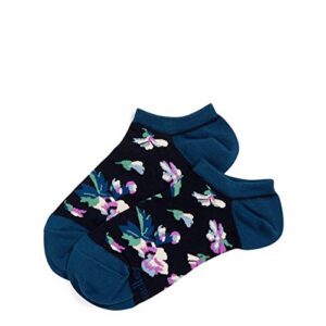 vera bradley womens no-show socks, navy garden, one size us