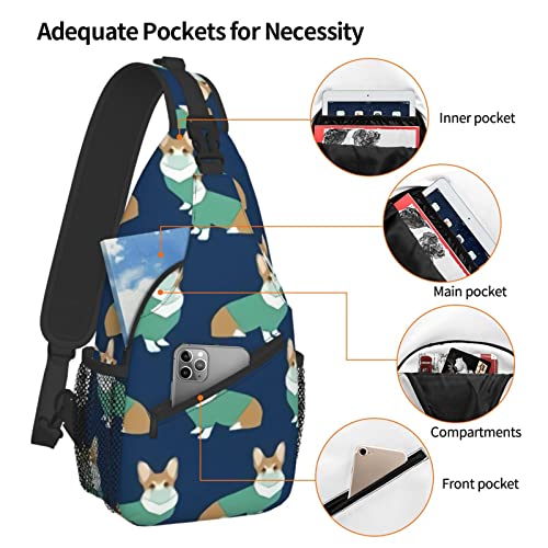 Chest Pack Corgi In Operating Room Dog Unisex Shoulder Bag For Travel Hiking Gym Sport Outdoor