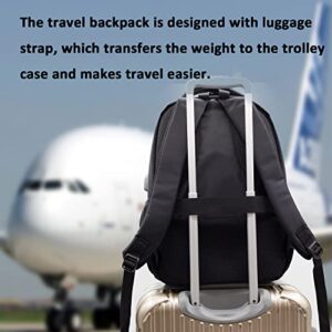 TOPXUAN Travel Laptop Backpack With Usb Charging Port & Earphone 15.6 inch Gift For Men Women College Students Teacher Tours & Business Computer Bag black