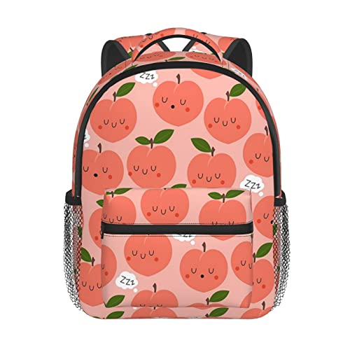 KiuLoam Cute Peach Kids Backpacks For Toddler Boys And Girls Preschool Backpack With Chest Strap 12 Inch