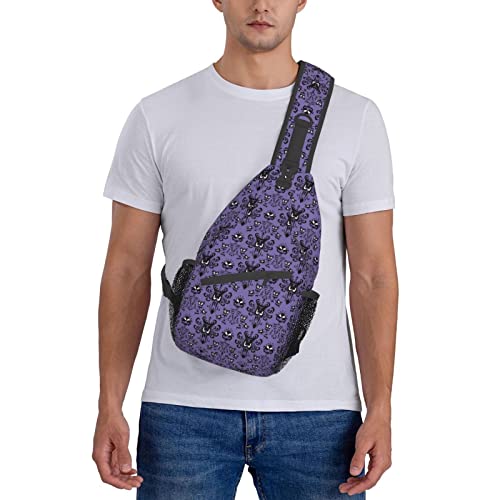 Haunted Mansion Sling Bag Crossbody Travel Hiking Backpack Daypack for Women Men Unisex，Shoulder Chest Bags Cycling Gym