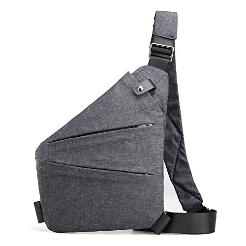 PUNCK Unisex 2023 New Personal Flex Bag, Waterproof Anti-thief Slim Sling Bag, Shoulder Crossbody Bag Chest Bag for Outdoor (Grey, for right shoulder)