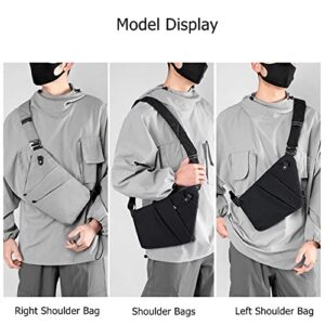 PUNCK Unisex 2023 New Personal Flex Bag, Waterproof Anti-thief Slim Sling Bag, Shoulder Crossbody Bag Chest Bag for Outdoor (Grey, for right shoulder)