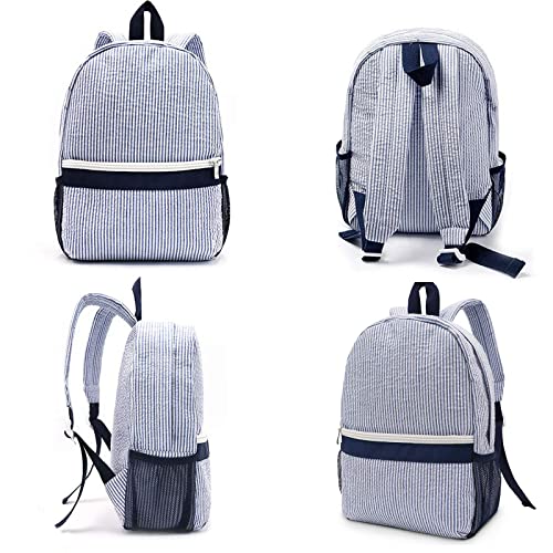 Toddler Backpack, Seersucker Gingham Kids Backpack for Boys and Girls, Preschool Kids Backpack, Lightweight Schoolbag for Child, Small(2-5 years)