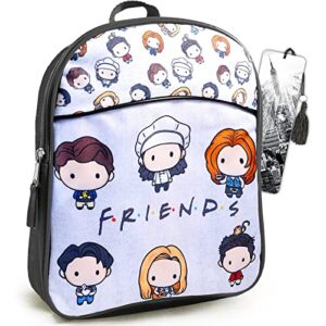 nbc store friends mini school backpack – friends tv show merchandise bundle with 11inch deluxe friends small backpack purse and city skyline bookmark (friends tv show travel bag set)