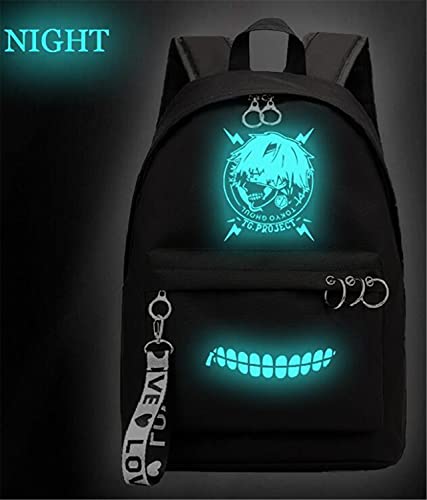 WANHONGYUE Anime Tokyo Ghoul Kaneki Ken Luminous Backpack Book Bag Laptop School Bag Cosplay Daypack Rucksack Bag 1127/4