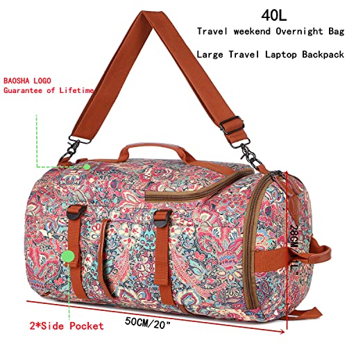 Women Multicolor Duffle-Backpack Hybrid Weekender Travel Duffel Bag Gym Bag Laptop Backpack for Women HB-26 (HS)