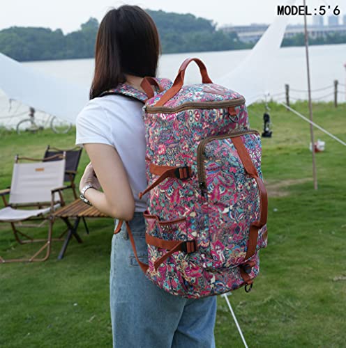 Women Multicolor Duffle-Backpack Hybrid Weekender Travel Duffel Bag Gym Bag Laptop Backpack for Women HB-26 (HS)