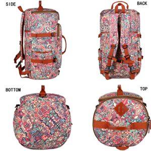 Women Multicolor Duffle-Backpack Hybrid Weekender Travel Duffel Bag Gym Bag Laptop Backpack for Women HB-26 (HS)