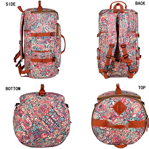 Women Multicolor Duffle-Backpack Hybrid Weekender Travel Duffel Bag Gym Bag Laptop Backpack for Women HB-26 (HS)