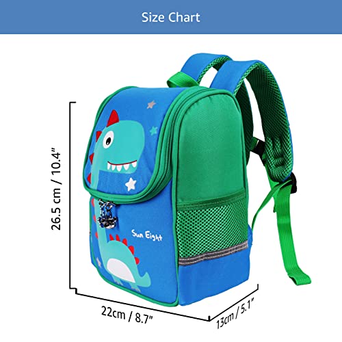 DNSHAN Toddler Backpacks for Boys, 11 Inch Ultra-light Preschool Bookbag for Little Kids, 1-4 Years Old, Dinosaur