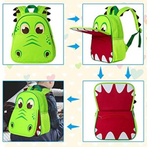 Dinosaur Backpack for Boys, 12" Toddler Preschool Kids Bookbag, Cute Animal Kindergarten Schoolbag