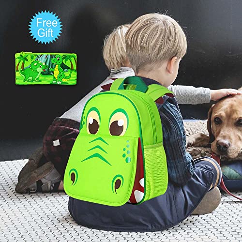 Dinosaur Backpack for Boys, 12" Toddler Preschool Kids Bookbag, Cute Animal Kindergarten Schoolbag