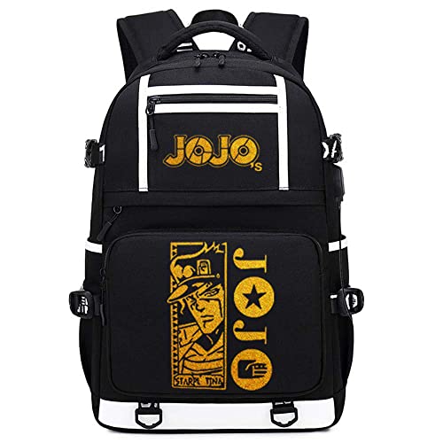 JoJo's Bizarre Adventure Gold Print School Bagpack Travel Backpack Oxford School Bags for Teenage Girls Anime Bookbag(8)