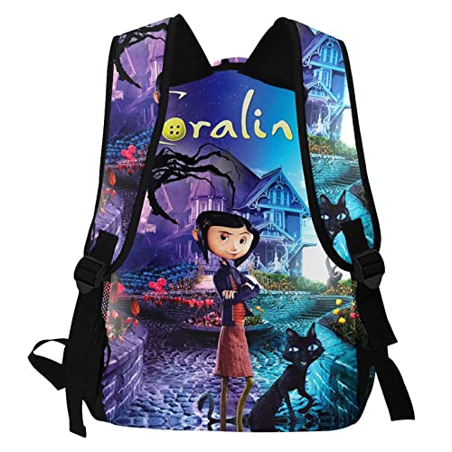 Hellomercuy Casual Daypack Cora Merchandise Lightweight Backpacks Water Resistant School Bags for Girls Boys Large Capacity, Black1, One Size