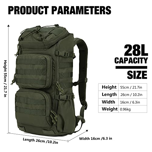 Mardingtop Bundle Items: 28L Molle Hiking Tactical Backpack Army Green