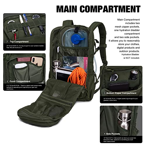 Mardingtop Bundle Items: 28L Molle Hiking Tactical Backpack Army Green