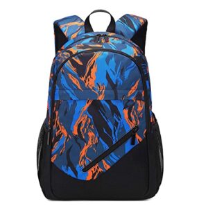 Sunborls Mochilas Escolares Para Adolescentes Large Capacity Travel Boys Backpacks Waterproof Canvas Backpack Can Carry 14inche Computer Lightweight School Backpack（Camo Orange）