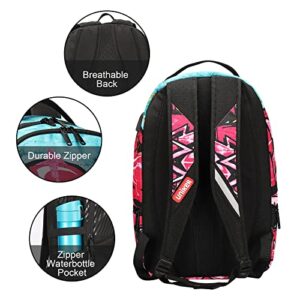 Hip Hop Backpack Teens,Graffiti Backpack for School,Casual Daypack,Designer Laptop Backpack,Computer Backpack for Laptop 15.6 Inch,High School Backpack Pink,College Backpack with USB Charging Port