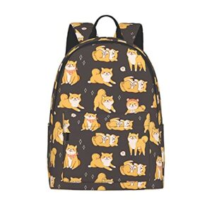 fehuew 16 inch backpack cute dogs shiba inu laptop backpack full print school bookbag shoulder bag for travel daypack