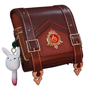 BoerMee Genshin Impact Cosplay Backpack Klee Bag Travel Bags Klee Cosplay Costume Props Plush Toy Pillow (Backpack+Doll)