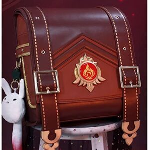 BoerMee Genshin Impact Cosplay Backpack Klee Bag Travel Bags Klee Cosplay Costume Props Plush Toy Pillow (Backpack+Doll)