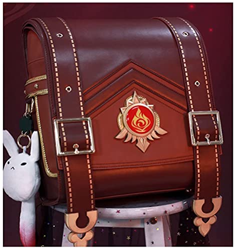 BoerMee Genshin Impact Cosplay Backpack Klee Bag Travel Bags Klee Cosplay Costume Props Plush Toy Pillow (Backpack+Doll)