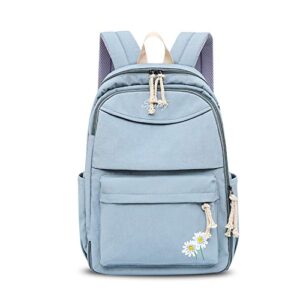 fandare casual daypacks backpacks lover school bag girls boys college backpack knapsack bookbag for women men teens outdoor travel shopping work campus rucksack durable nylon blue