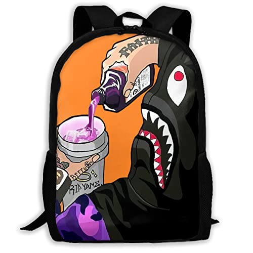 Shark Pattern Blood Backpack For Travel Laptop Daypack 3d Print Anime Backpack Cartoon Backpack 2