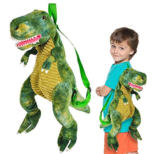 ArtCreativity Plush T-Rex Backpack for Kids, 1PC, Dinosaur Bag for Kids with Adjustable Straps and Zipper, Cool Dinosaur Costume Accessories for Boys and Girls, Dinosaur Gifts for Boys and Girls