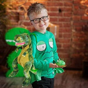 ArtCreativity Plush T-Rex Backpack for Kids, 1PC, Dinosaur Bag for Kids with Adjustable Straps and Zipper, Cool Dinosaur Costume Accessories for Boys and Girls, Dinosaur Gifts for Boys and Girls