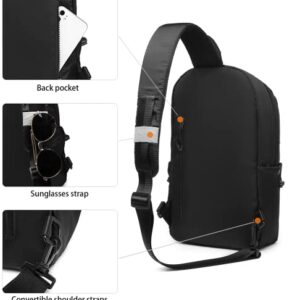 Gooday Small Sling Shoulder Bag Travel Crossbody Backpack for Men, Nylon Waterproof Lightweight Chest Bag