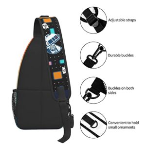 Star Gaming Block Chest Sling Bag Crossbody Backpack Travel Hiking Casual Daypack For Women Men