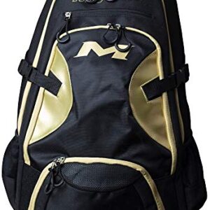 Miken Players Backpack (With 4 Bat Slots and Laptop Sleeve), Black/White/Red