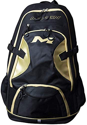 Miken Players Backpack (With 4 Bat Slots and Laptop Sleeve), Black/White/Red