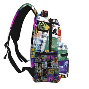 Broadway Musical Collage Backpack Large Capacity School Book Bag Laptop Backpacks Lightweight Travel Bookbag Boys Daypack