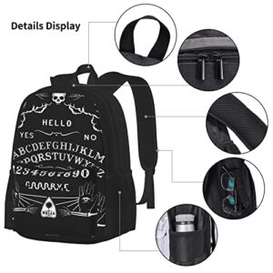 SWEET TANG School Backpack sets 3 piece Teens Studentss (Skeleton Ouija Board Tattoo Black) Book Bag+Lunch Bag+Pencil Case Cute College Work Gym Hiking Fishing Computer Bag, One Size