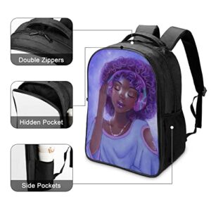 SARA NELL Kids School Bag Black Girl African American Girl Love Music Boys Girls Backpack Bookbag For Elementary Students