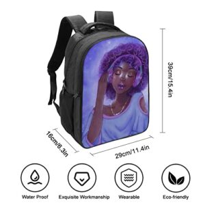 SARA NELL Kids School Bag Black Girl African American Girl Love Music Boys Girls Backpack Bookbag For Elementary Students