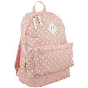 eastsport lightweight stylish daypack – blush/white dots print