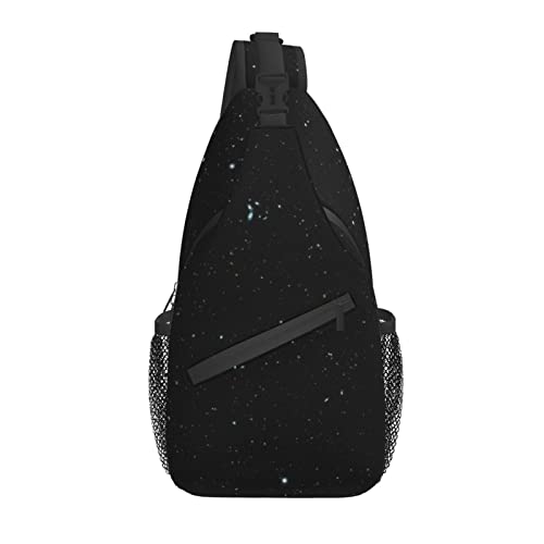 THEEND Lightweight Sling Black Glitter Backpack Sling Bag Travel Hiking Small Backpack For Women Men Kids Gifts, One Size