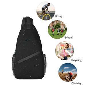 THEEND Lightweight Sling Black Glitter Backpack Sling Bag Travel Hiking Small Backpack For Women Men Kids Gifts, One Size