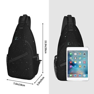 THEEND Lightweight Sling Black Glitter Backpack Sling Bag Travel Hiking Small Backpack For Women Men Kids Gifts, One Size