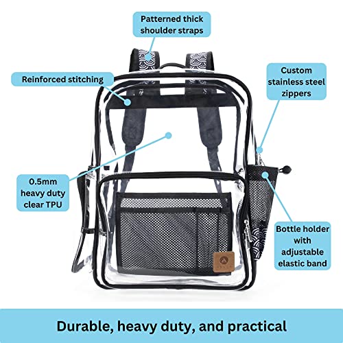 Extra Heavy Duty Clear Backpack, Transparent School Book Bag Boys and Girls, Thick Laptop Bags for for Adults, TPU Bookbags