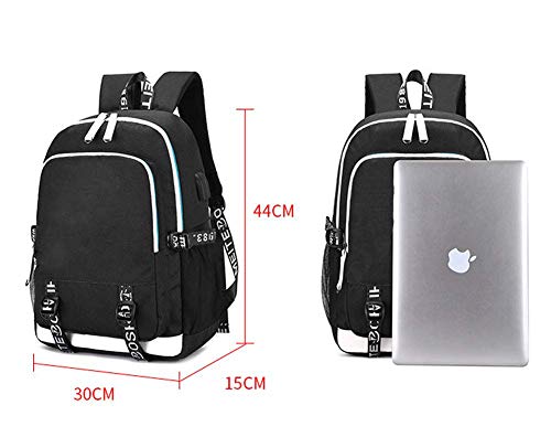 TIMMOR MAGIC Anime Ouran High School Host Club Backpack with USB Charging Port, Schoolbags Bookbags.(Black3)