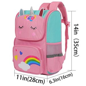 Travel Backpack for Kids Toddler Backpack School Unicorn Backpack for Girls Backpack Elementary School Bag Kids Backpacks for Girls Hiking Pink Backpack Cute Bookbag for Girls