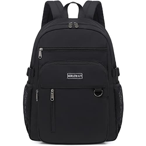 MIRLEWAIY The Young People's Choice Casual Daypack College Backpack Lightweight School Bookbag Black Backpack Work Bag For Teenagers Men Women, Black