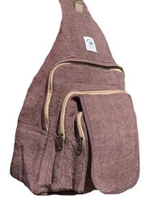 unique deasign himalaya hemp sling backpack hippie backpack festival backpack hiking backpack 100% hemp|100 vegan| fair trade | handmade with love.